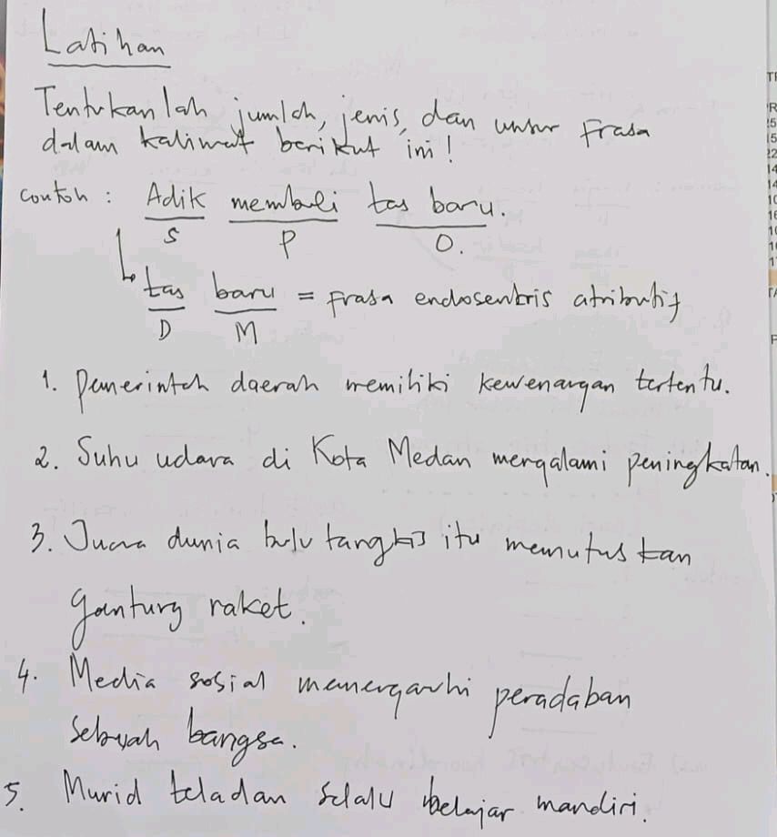 Latihan Tentukanlah jumlah, jenis, dan | StudyX