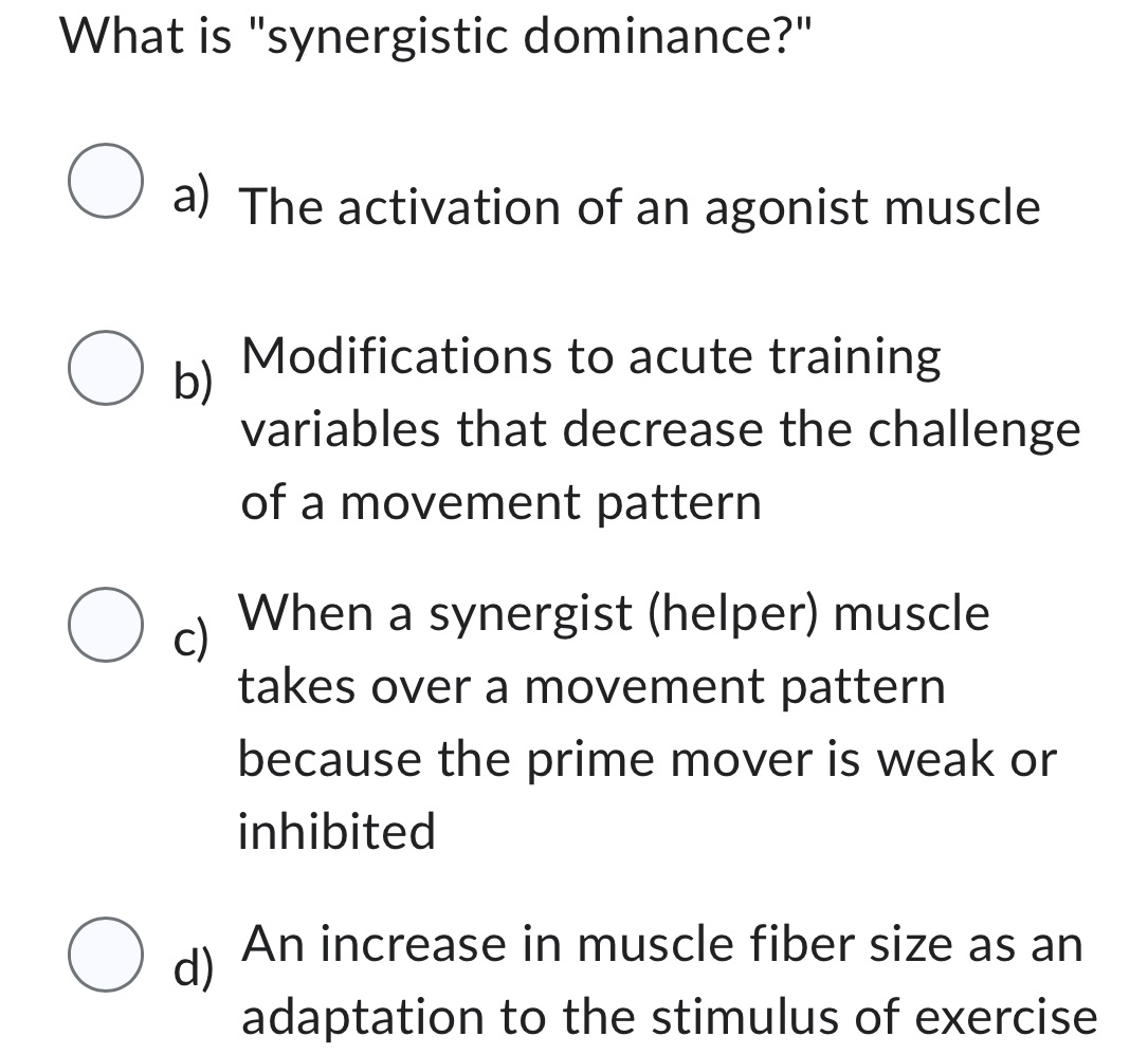 What is "synergistic dominance?" a) The