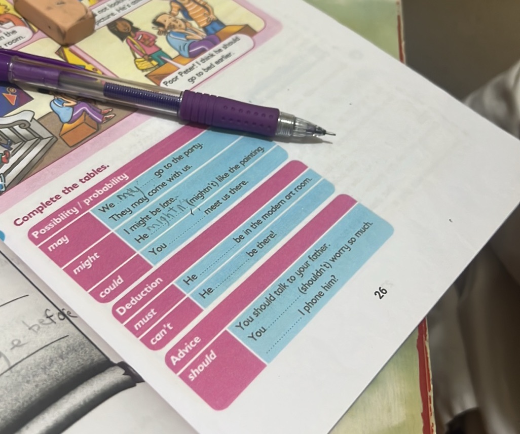Complete the tables. | Possibility / | StudyX