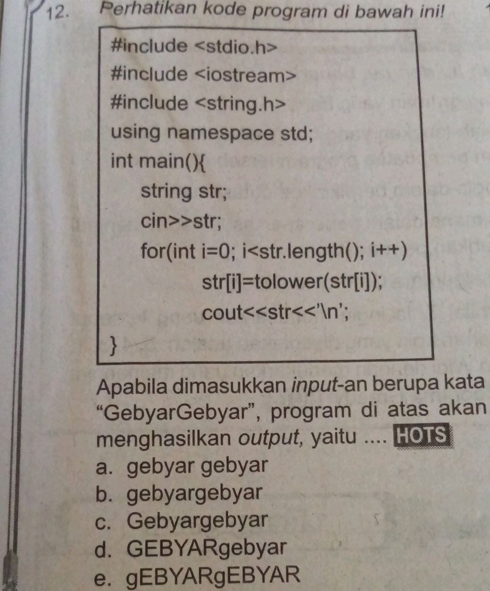 Perhatikan kode program di bawah ini! | StudyX