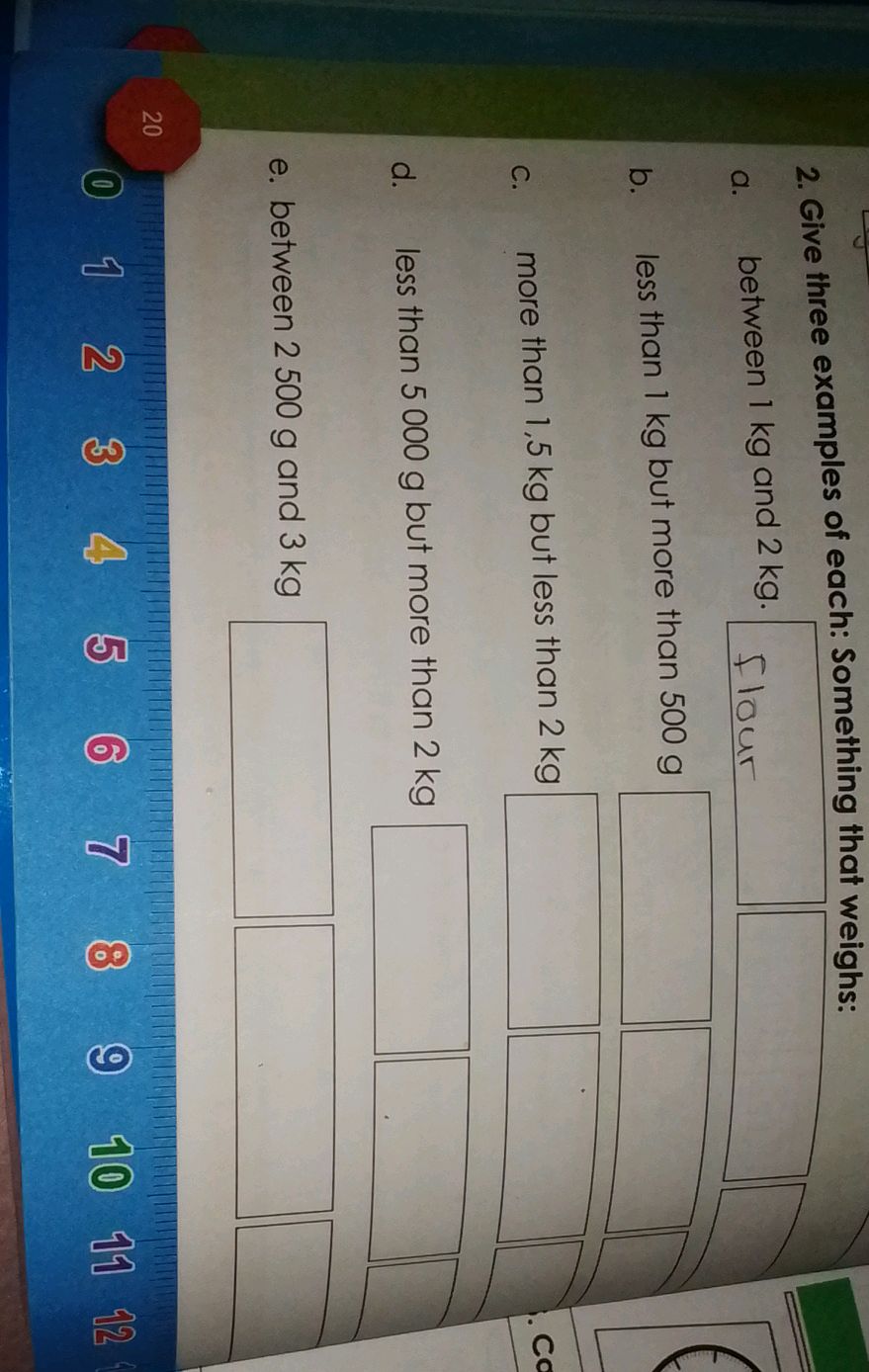 Give three examples of each: Something that