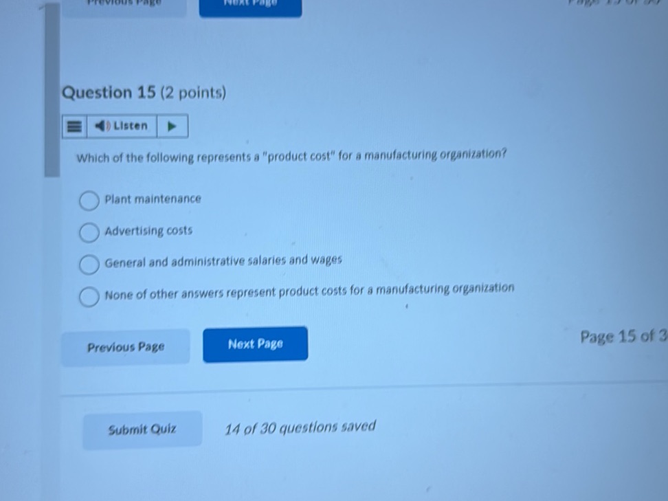 Question 15 (2 points) Which of the | StudyX