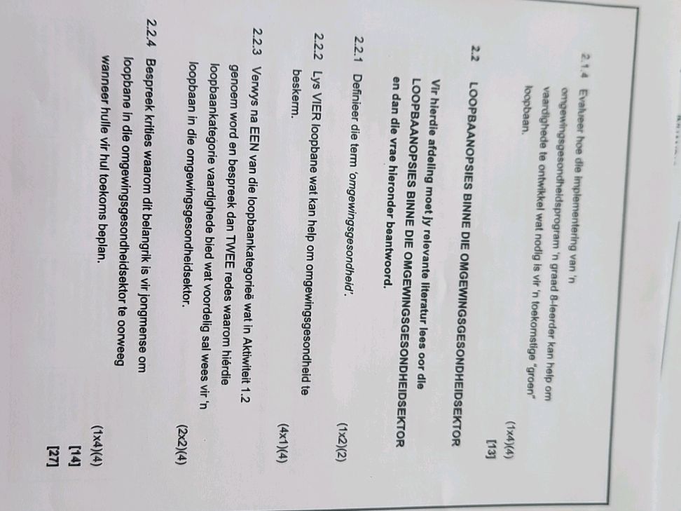 2.1.4 Evalueer hoe die implementering van 'n