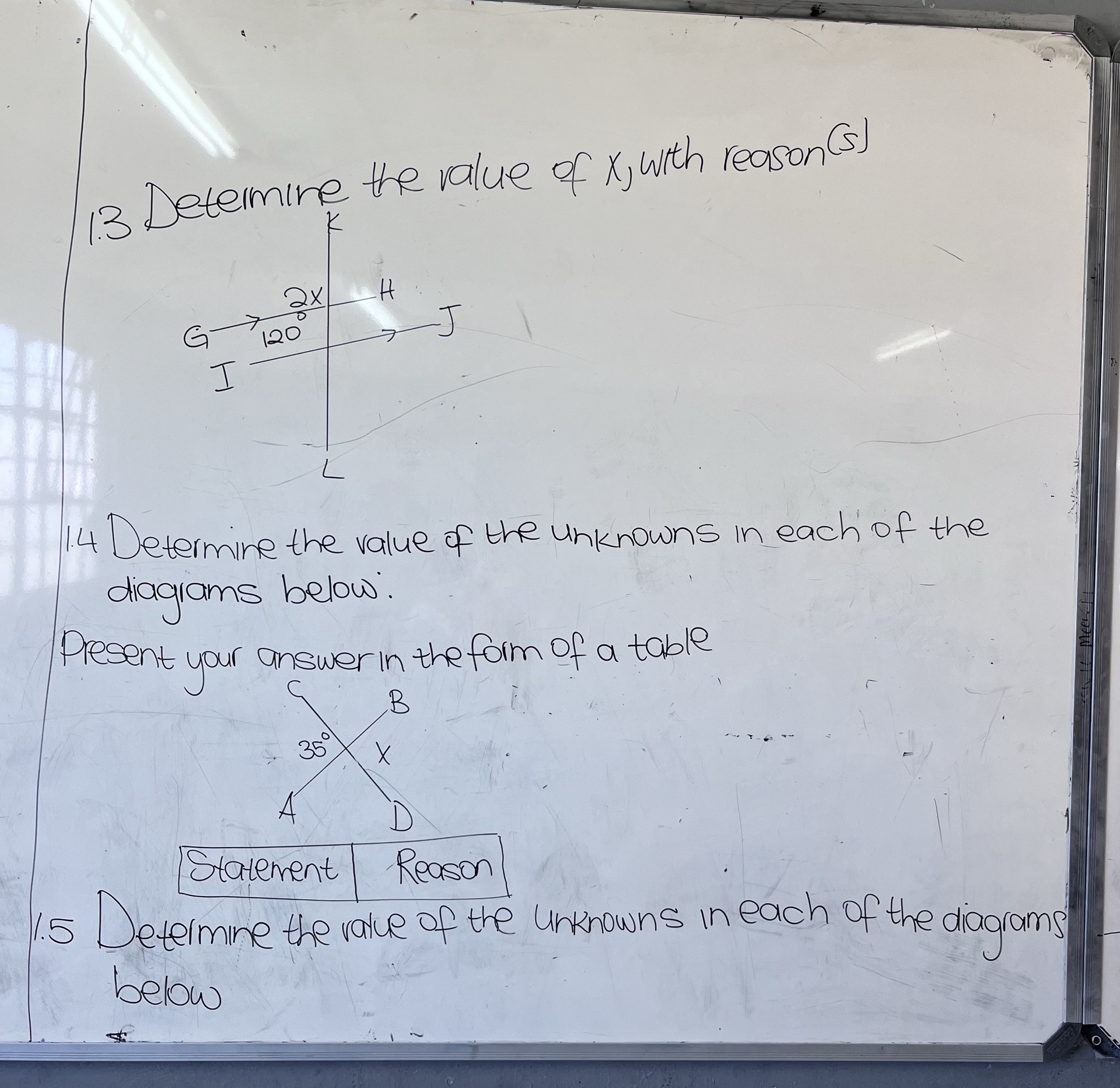 1.3 Determine the value of X, with reason(s) | StudyX