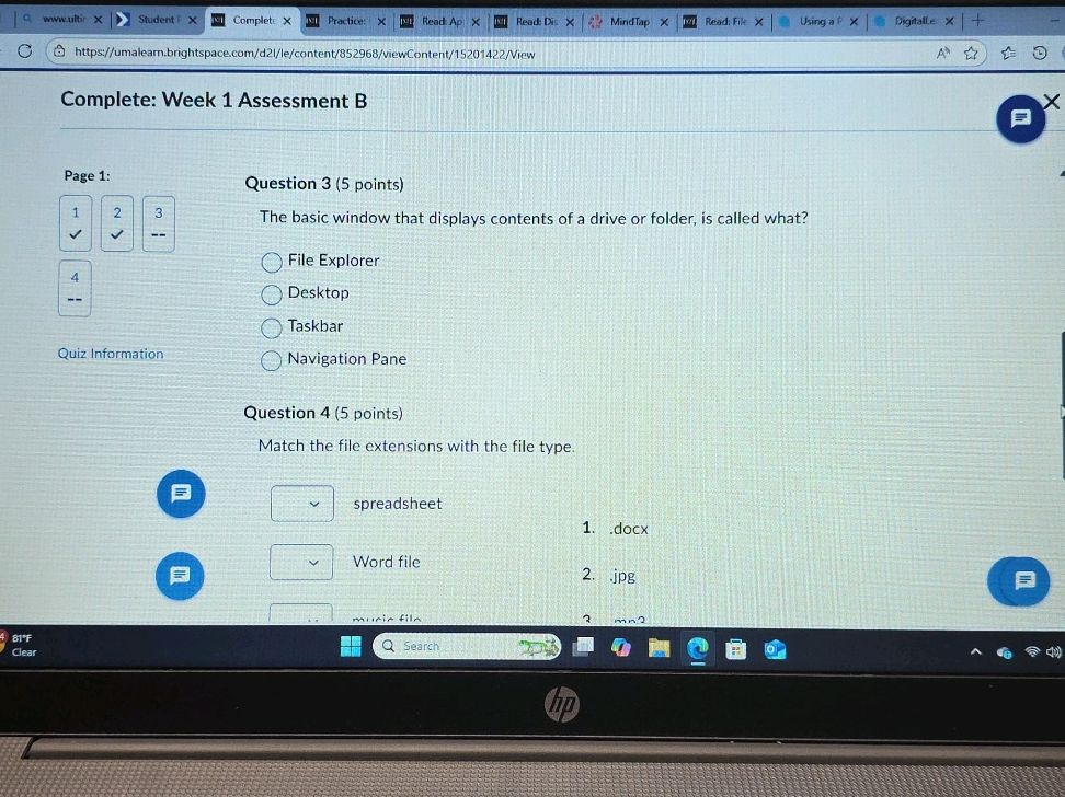 Complete: Week 1 Assessment B Page 1: 1 2 3 | StudyX