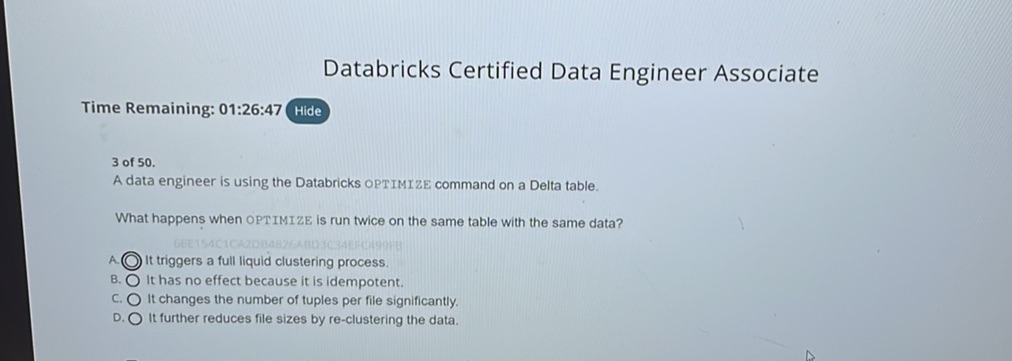 A data engineer is using the Databricks | StudyX