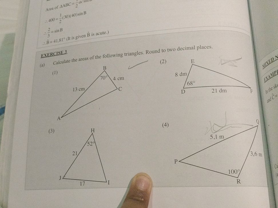 Calculate the areas of the following | StudyX