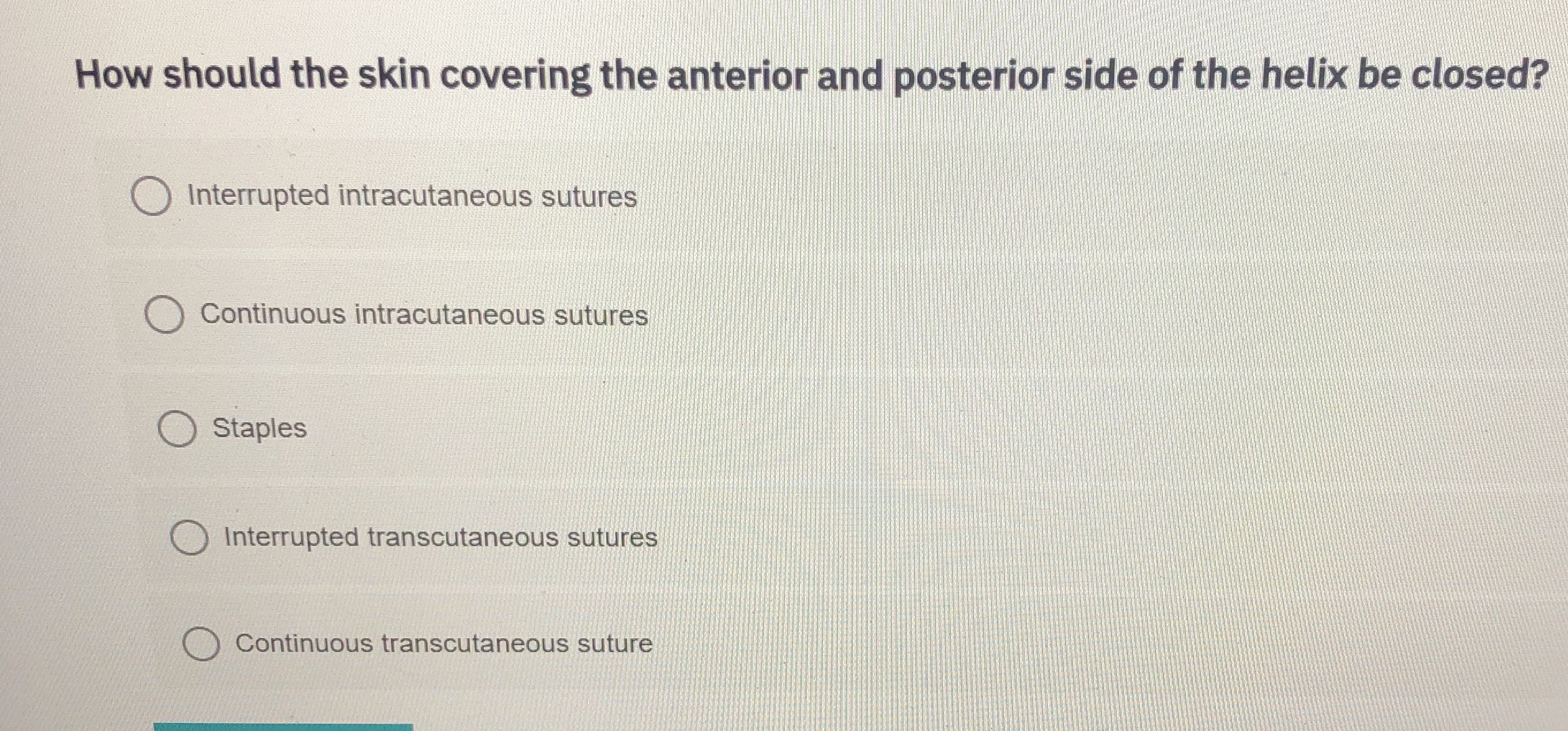 How should the skin covering the anterior