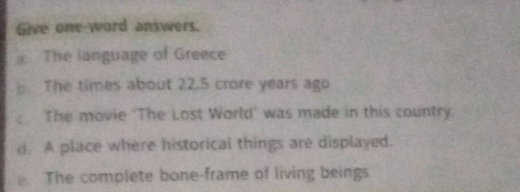 Give one-word answers. a. The language of | StudyX