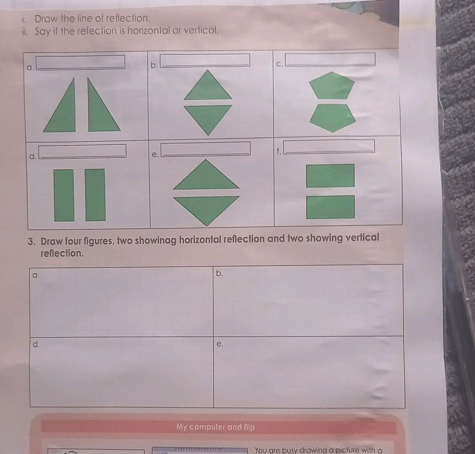i. Draw the line of reflection. ii. Say if | StudyX