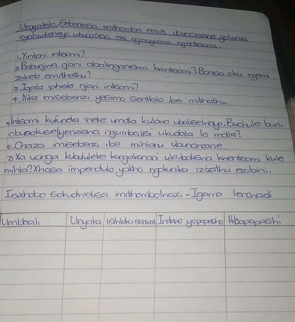 1. Yintoni insomi? 2. Babunjwa gjani | StudyX