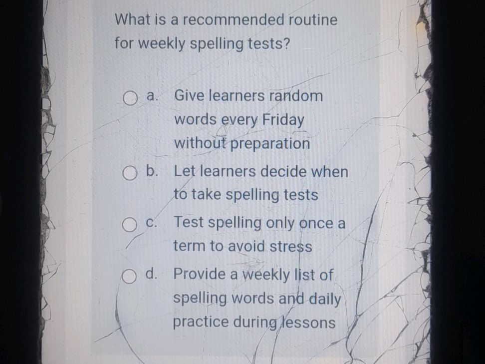 What is a recommended routine for weekly | StudyX