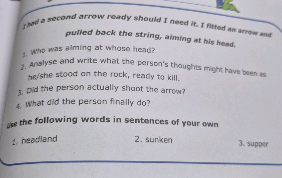 Who was aiming at whose head? 2. Analyse and