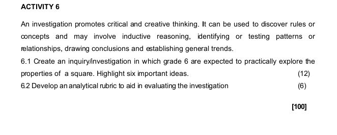 6. 1 Create an inquiry/investigation in | StudyX