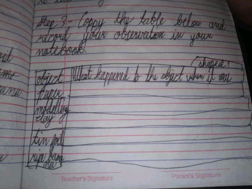 Step 3- Coppy the table below and record | StudyX