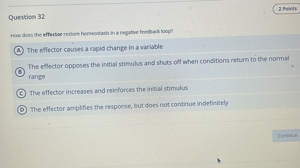 2 Points Question 32 How does the effector | StudyX