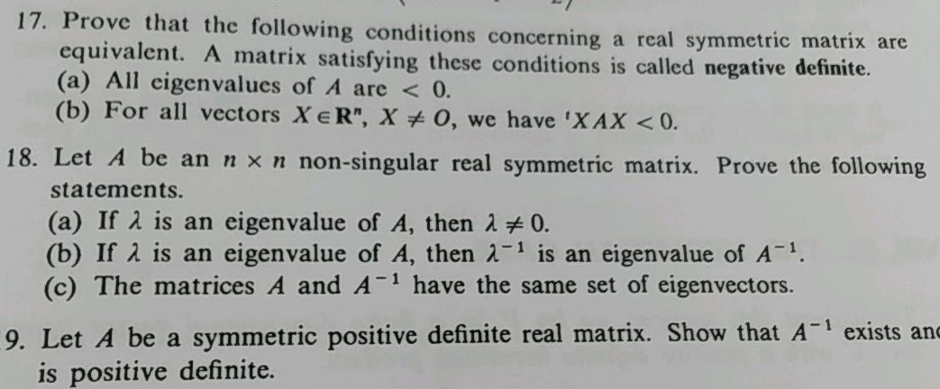 Prove that the following conditions