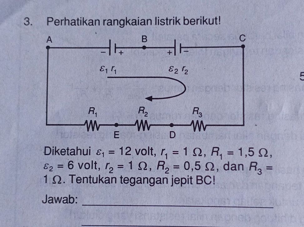 3. Perhatikan rangkaian listrik berikut! A B | StudyX