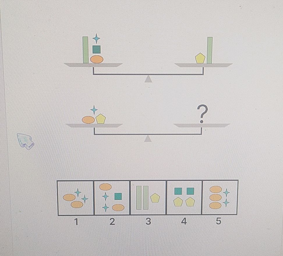 The image displays a balance scale puzzle. | StudyX
