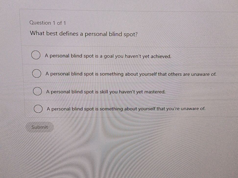 Question 1 of 1 What best defines a | StudyX