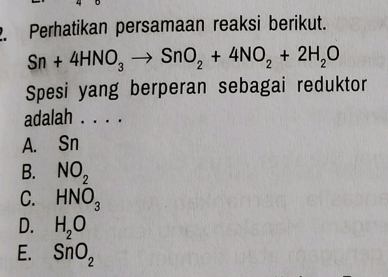 Perhatikan persamaan reaksi berikut. $Sn + | StudyX