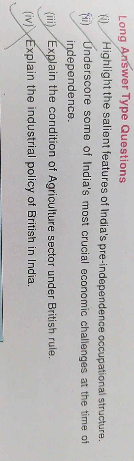(i) Highlight the salient features of