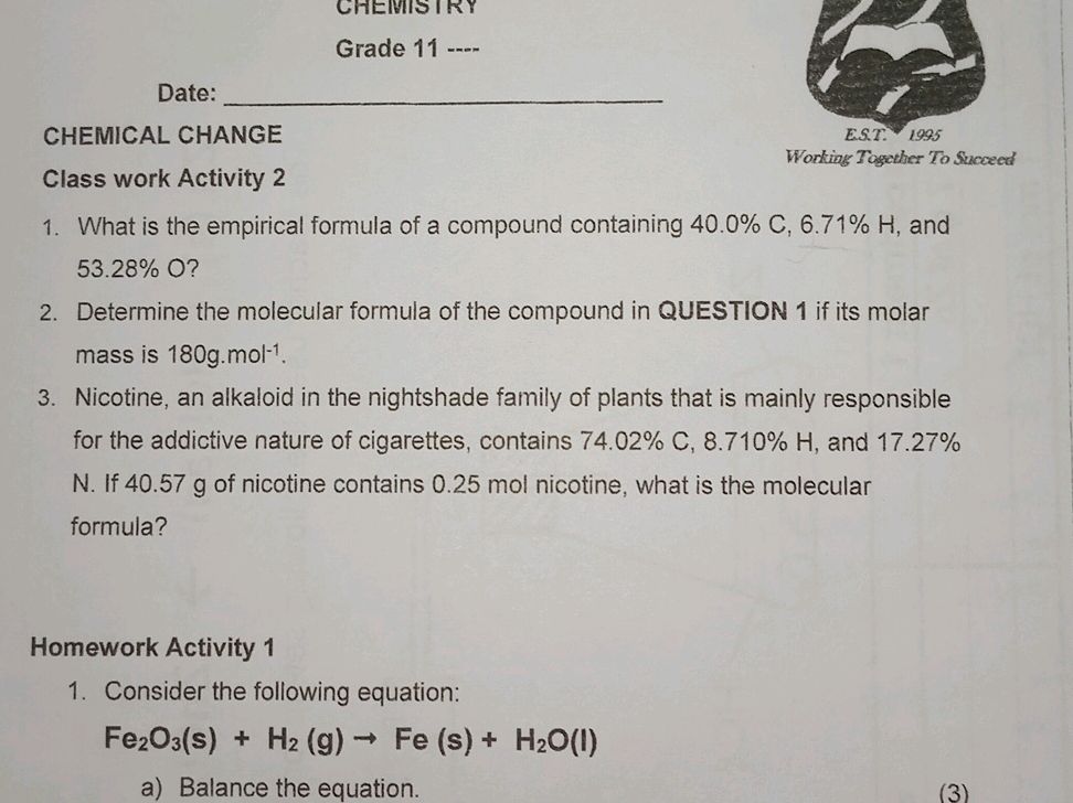 What is the empirical formula of a compound