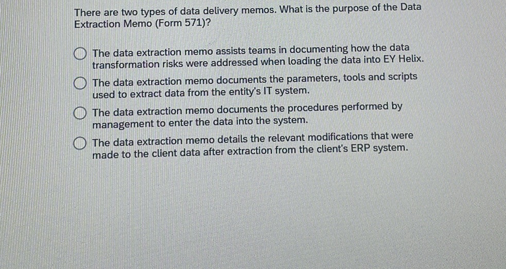 There are two types of data delivery memos. | StudyX