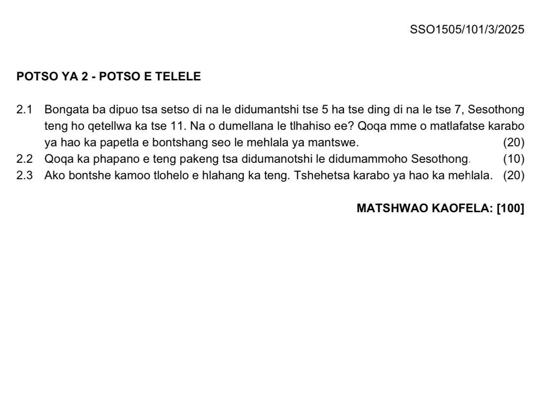 POTSO YA 2 - POTSO E TELELE 2.1 Bongata ba