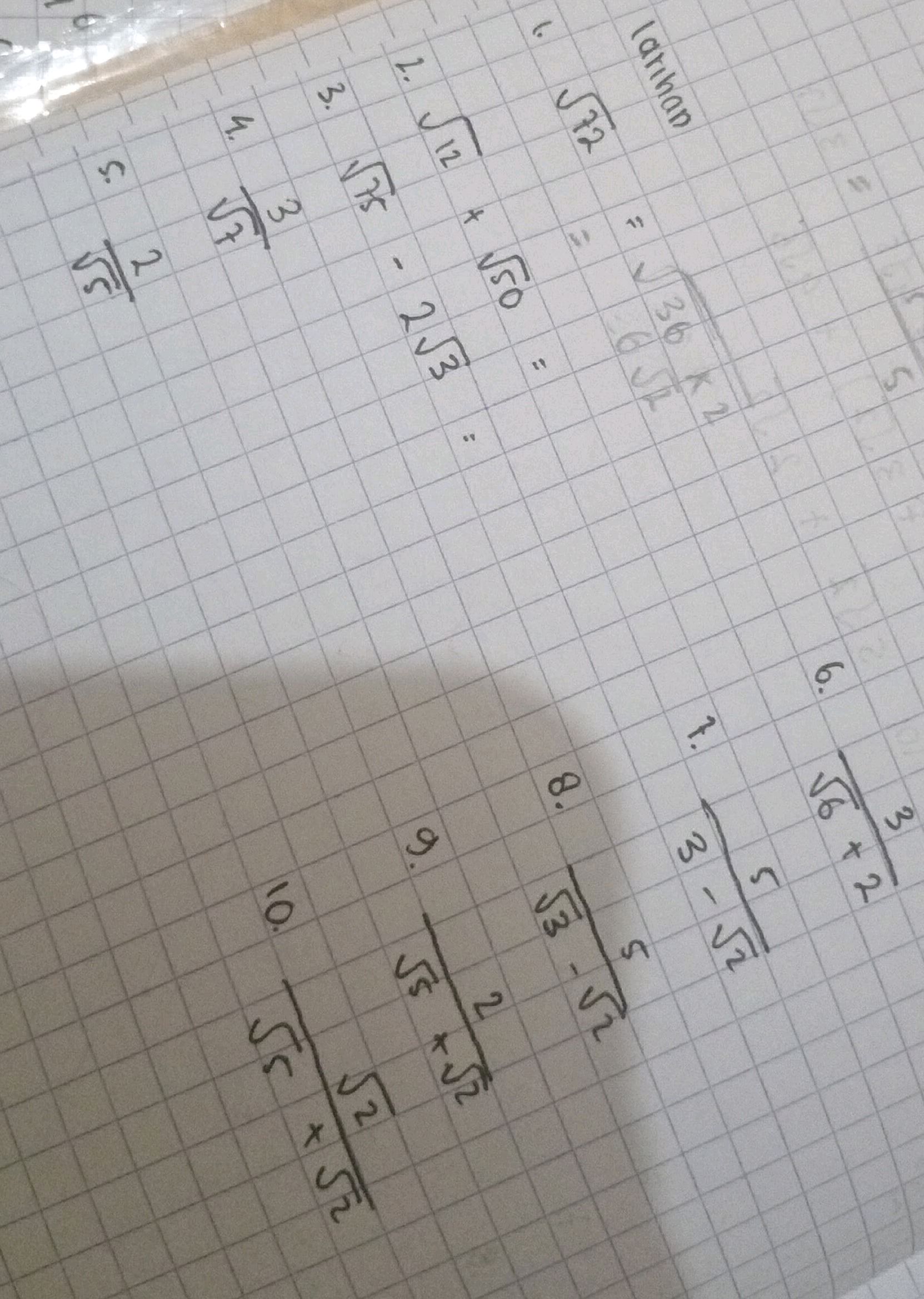 {12} + {50} =$ 2. $ {72} = {36 2}$ 3.