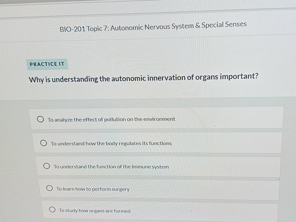 Why is understanding the autonomic