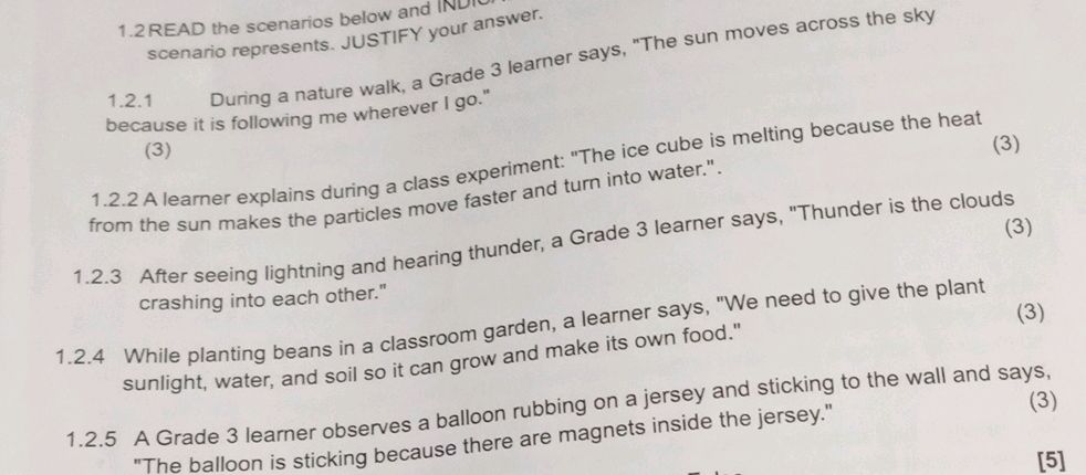 1.2 READ the scenarios below and INDICATE | StudyX