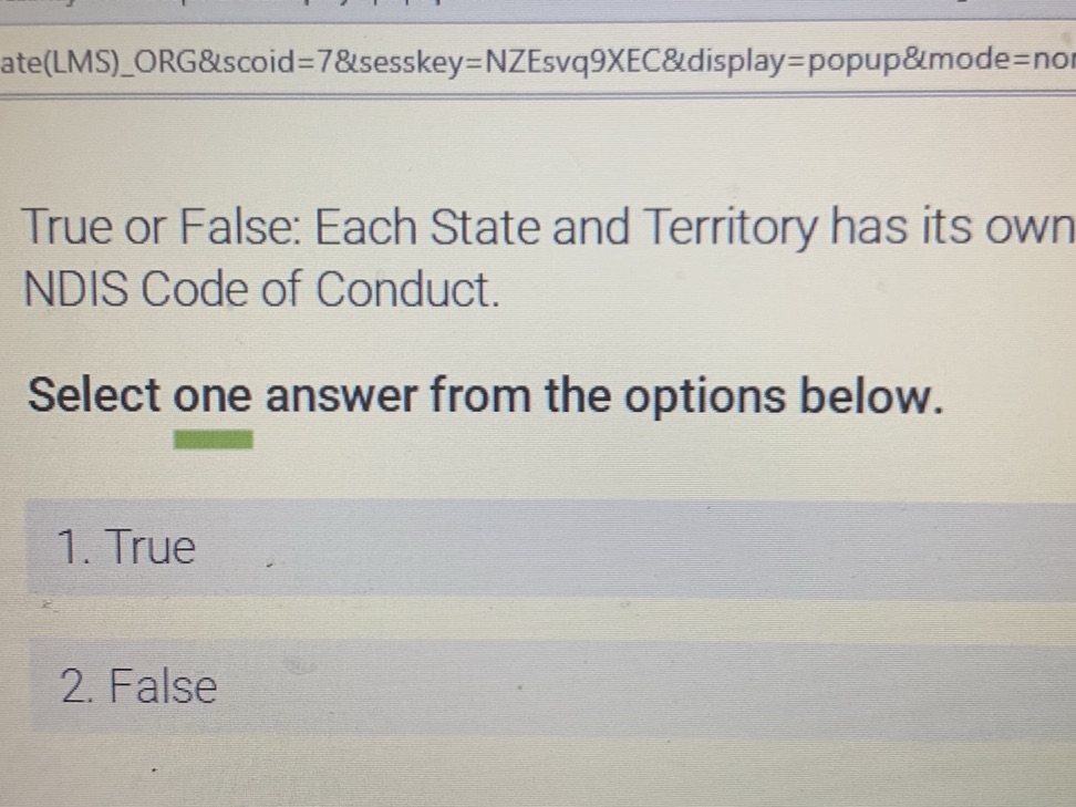 True or False: Each State and Territory has | StudyX