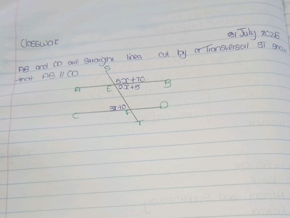 AB and CD are straight lines that AB || CD | StudyX