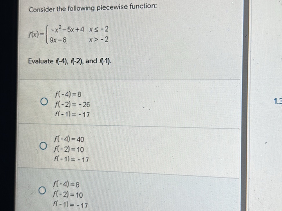 Consider the following piecewise function: | StudyX
