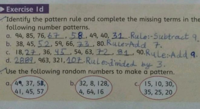 Identify the pattern rule and complete the | StudyX
