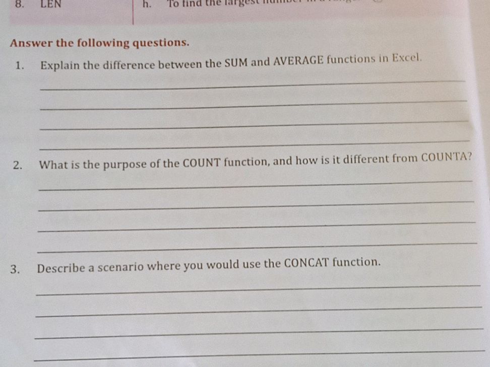 1. Explain the difference between the SUM | StudyX