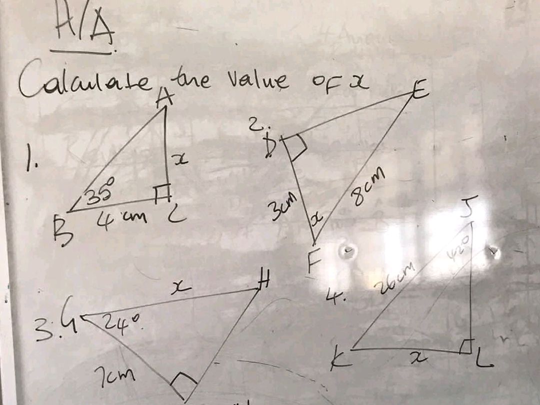 Calculate the value of x 1. A triangle | StudyX