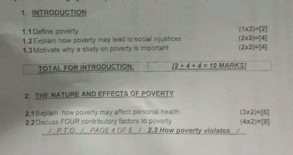 1. INTRODUCTION 1.1 Define poverty 1.2 | StudyX