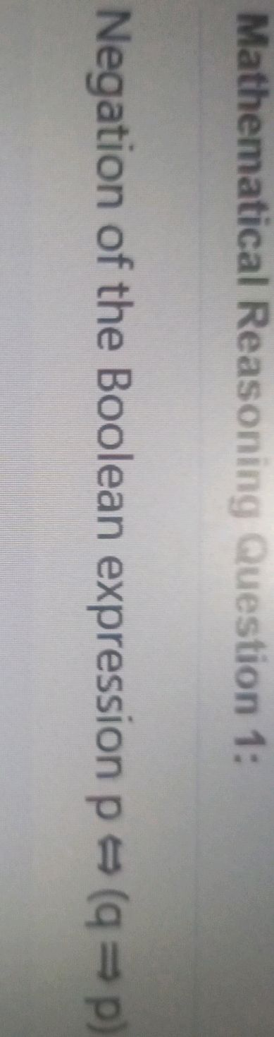 Negation of the Boolean expression $p (q = | StudyX