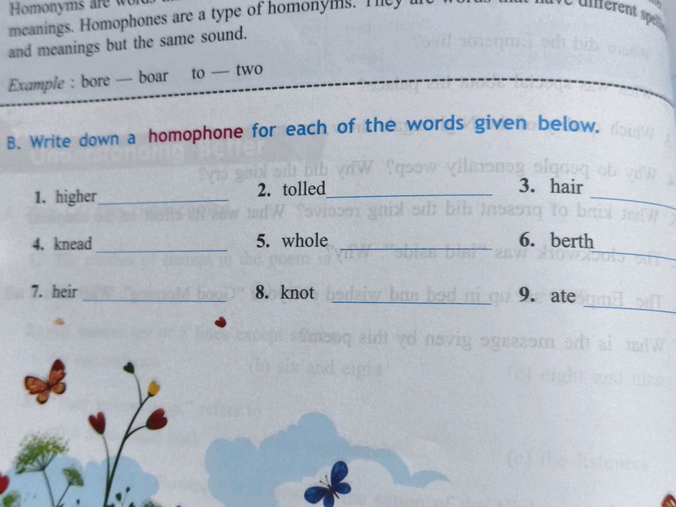 Homonyms are words that have different | StudyX