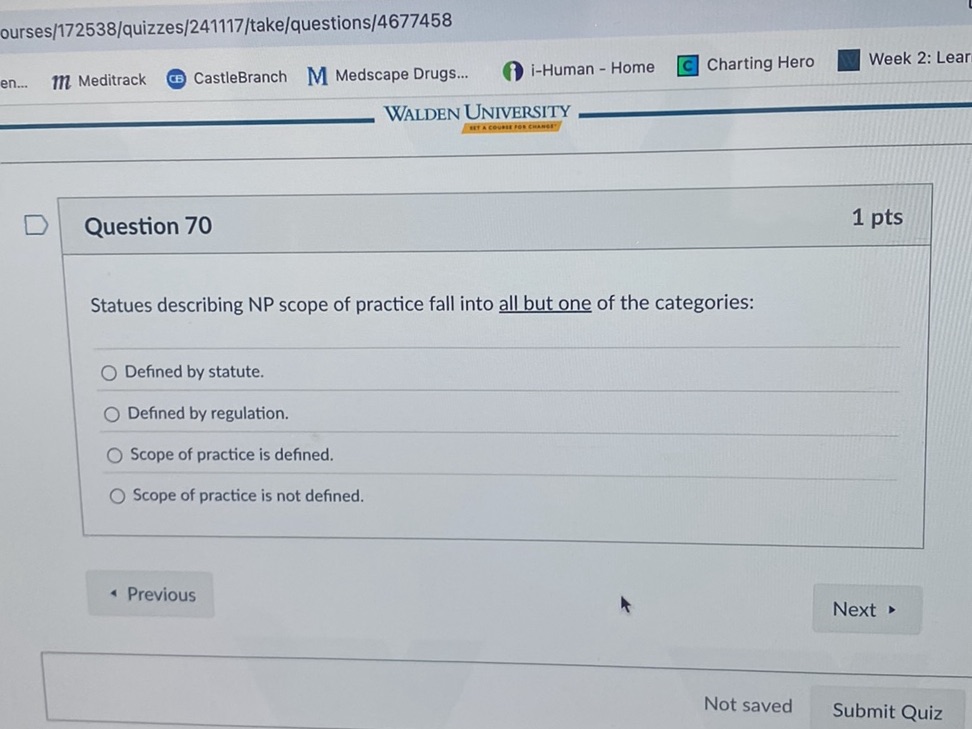 Question 70 Statues describing NP scope of