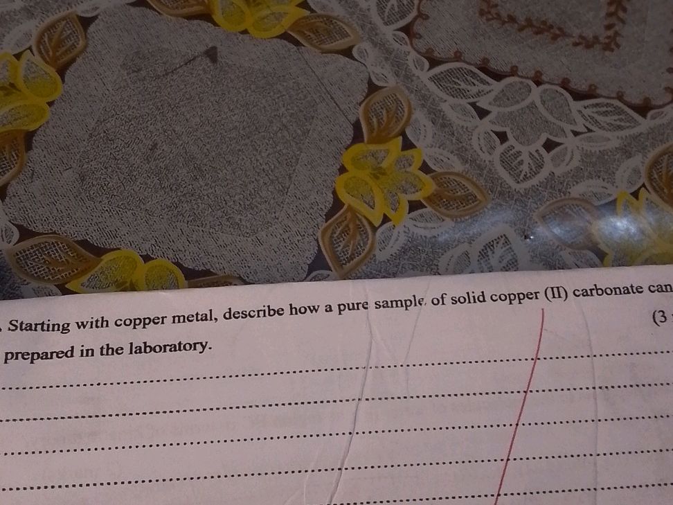 Starting with copper metal, describe how a | StudyX