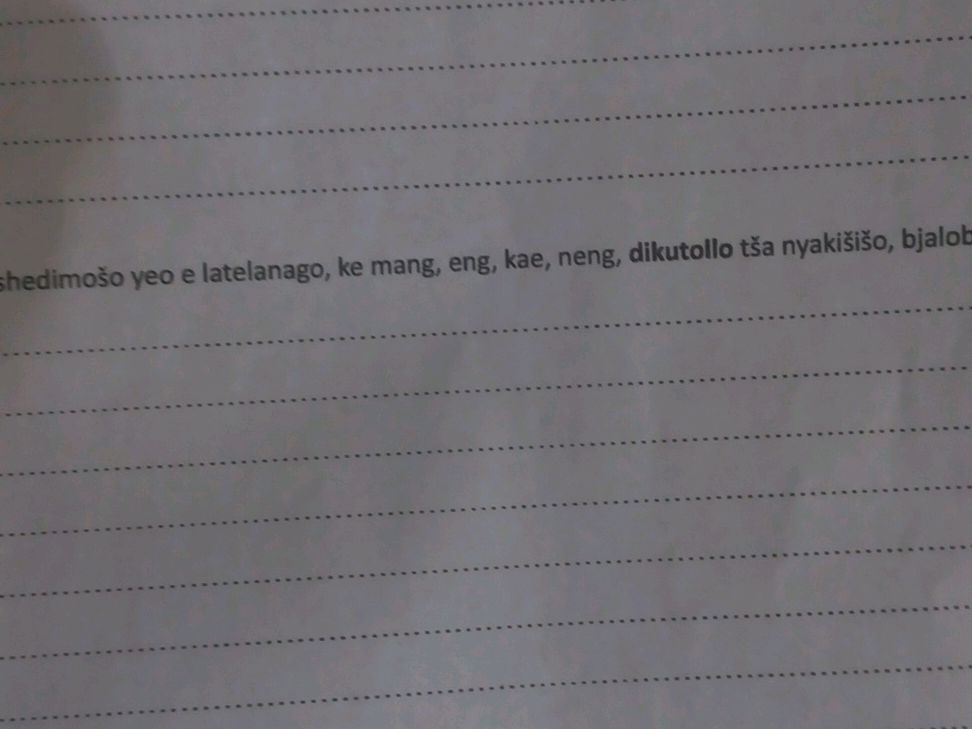 ;hedimošo yeo e latelanago, ke mang, eng, | StudyX