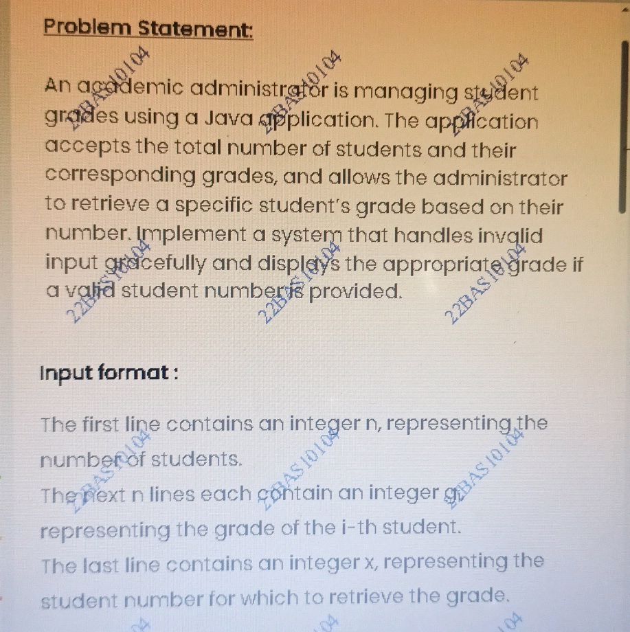 Problem Statement: An academic | StudyX