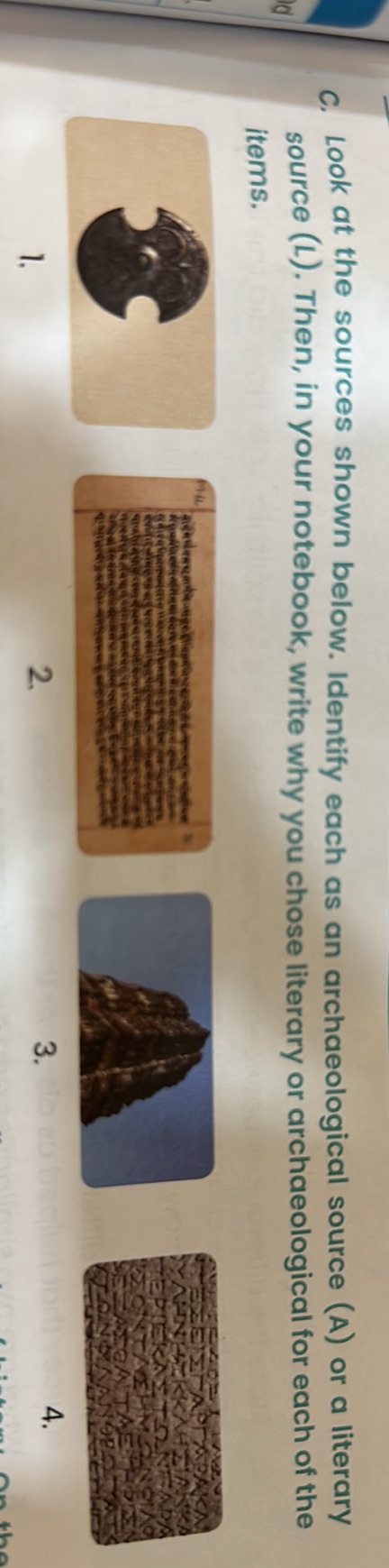 C. Look at the sources shown below. Identify | StudyX