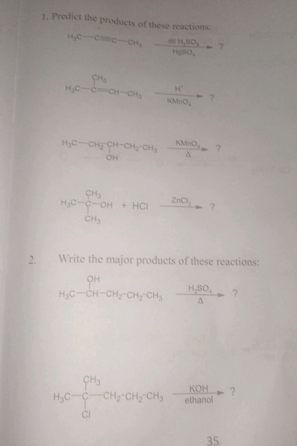 1. Predict the products of these reactions: | StudyX