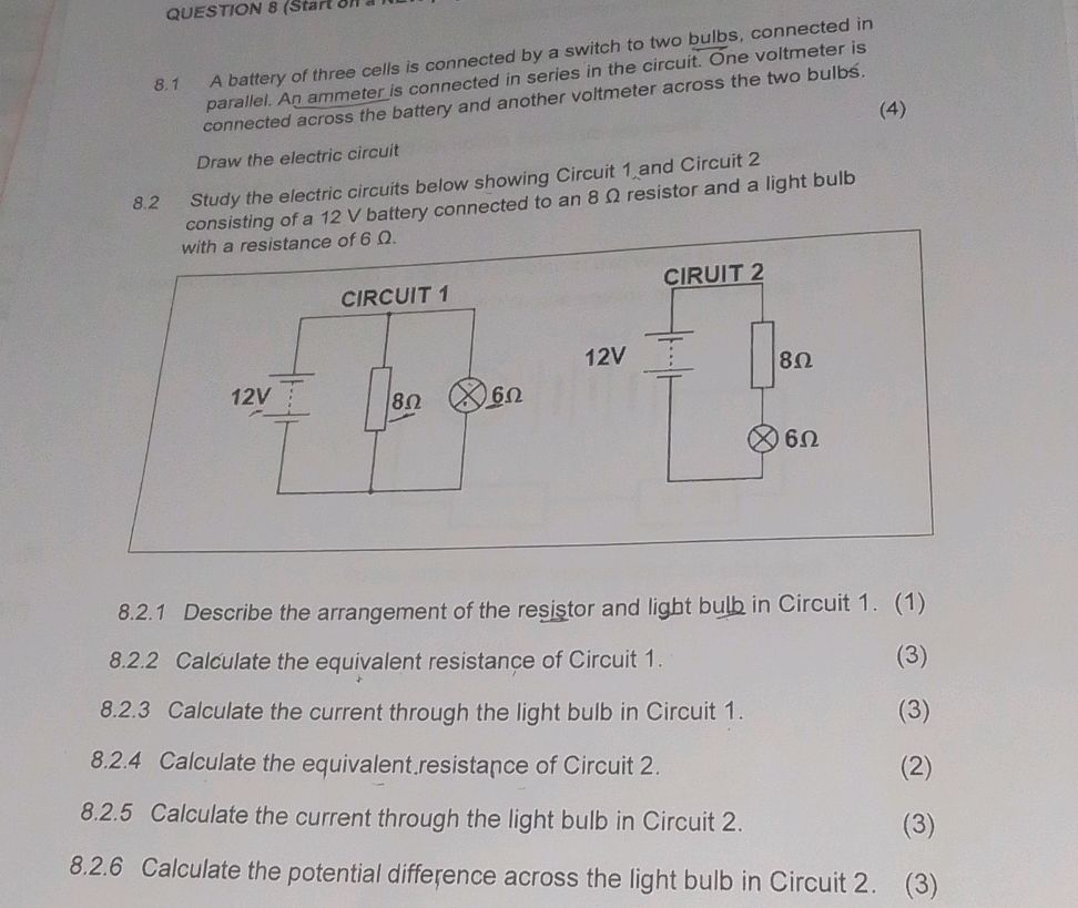8.1 A battery of three cells is connected by | StudyX