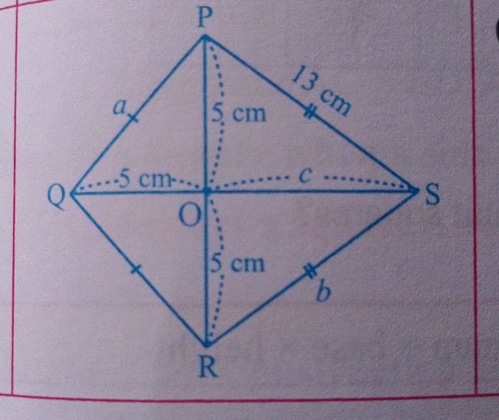 The image shows a quadrilateral PQRS with