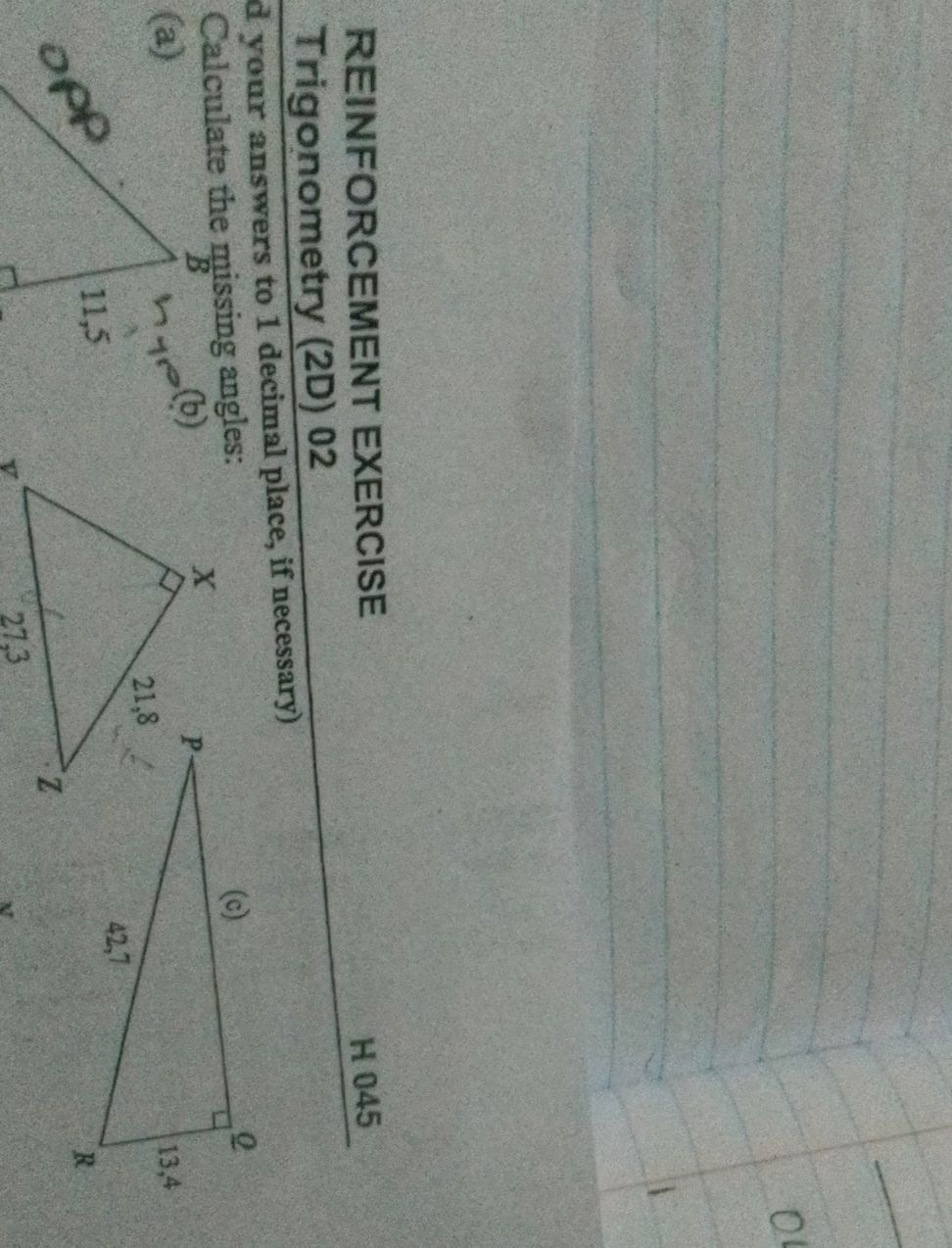 Calculate the missing angles: (a) (b) | StudyX